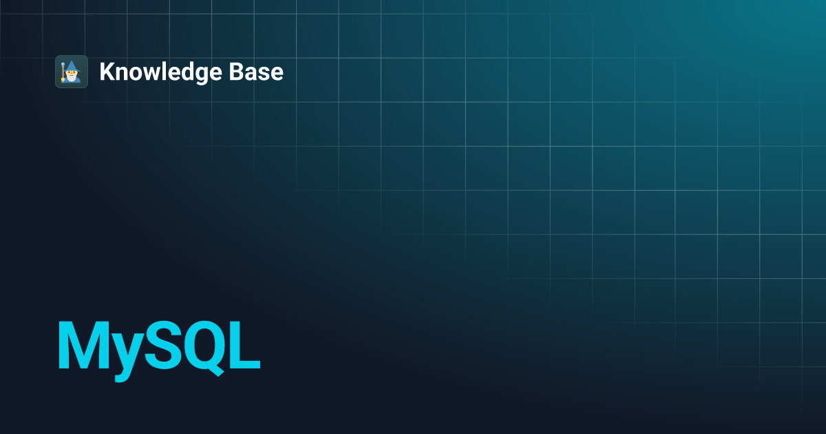 MySQL | Knowledge Base